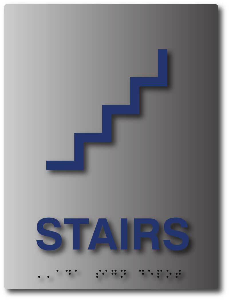 ADA Compliant Stairs Symbol Sign - Tactile Sign with Grade 2 Braille ...