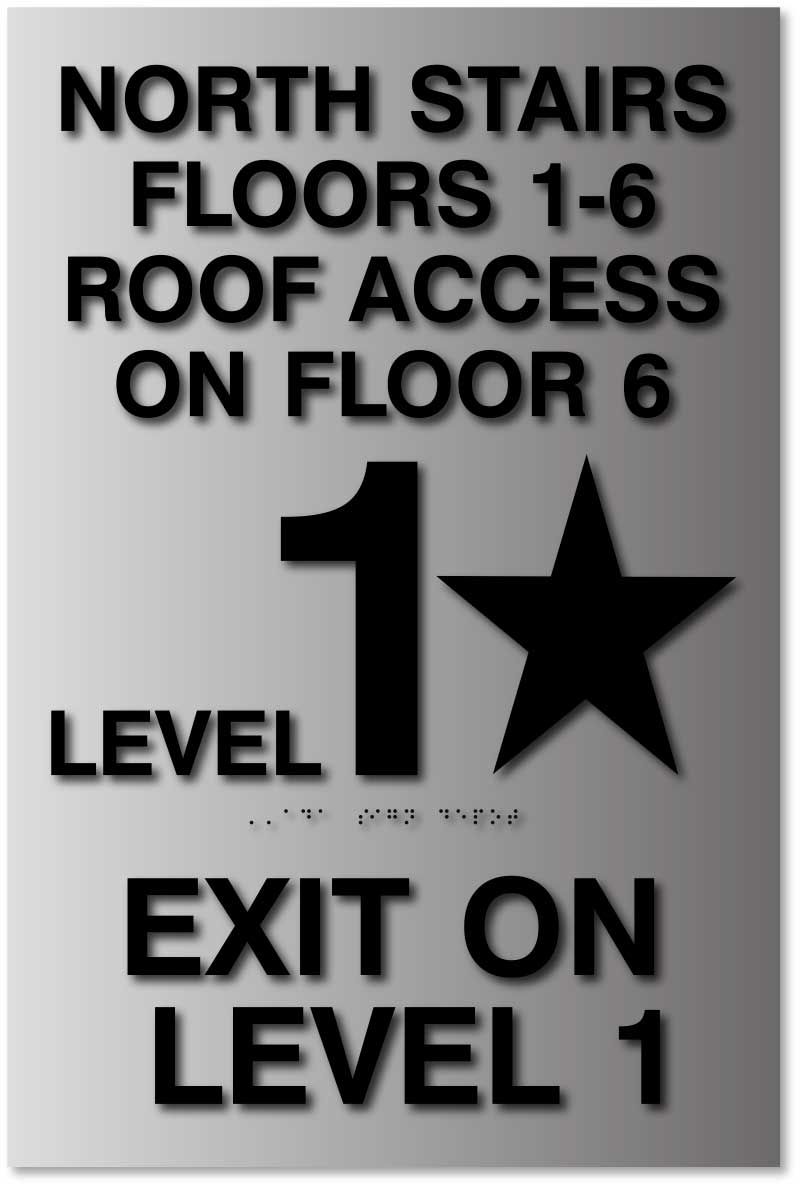 Stairwell Floor Number Signs with Braille - ADA & Fire Code Compliant ...