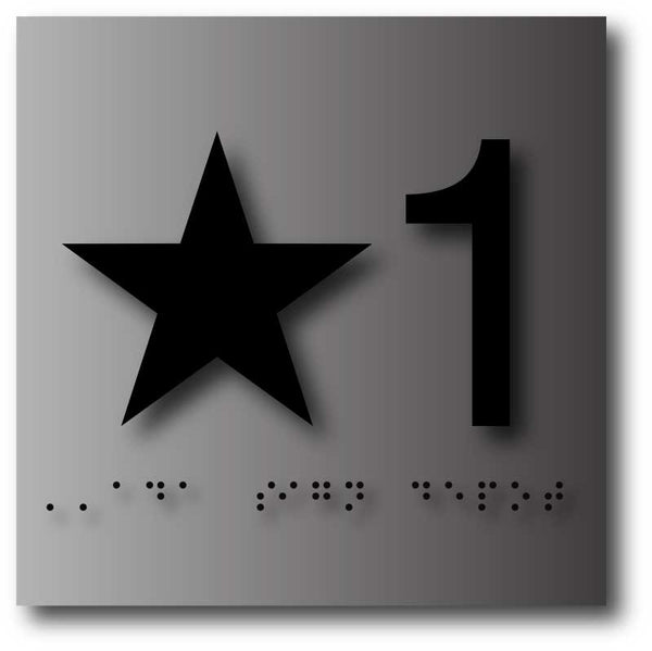Elevator Floor Number Signs - Black Numbers on Brushed Aluminum – ADA ...