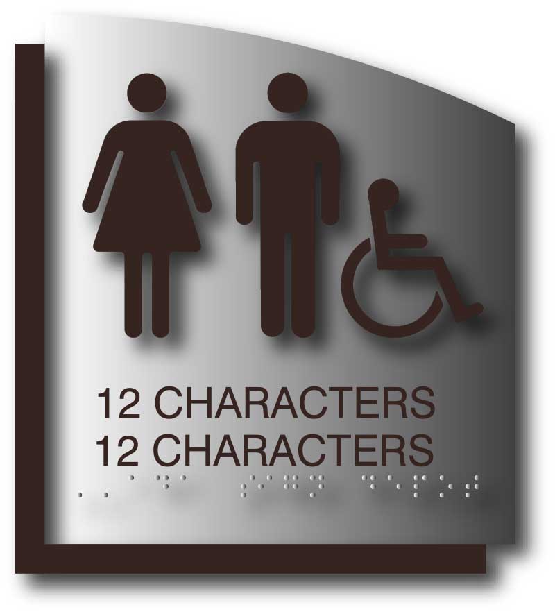 Custom ADA Signs - Tactile Text, Symbols, Braille - Brushed Aluminum ...