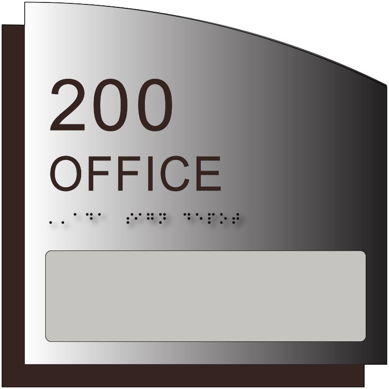 Custom ADA Room Number Sign with Name Window on Brushed Aluminum – ADA ...