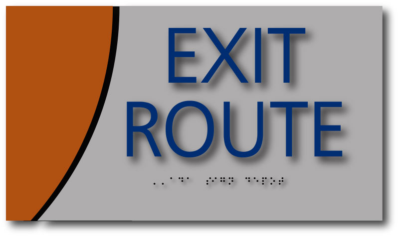 Modern ADA Exit Route Signs in Brushed Aluminum and Wood Laminates ...