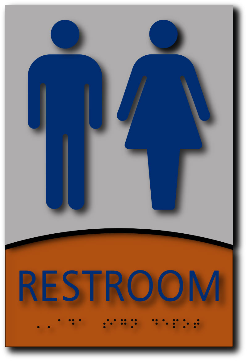 Unisex Restroom ADA Signs in Brushed Aluminum and Wood Laminates – ADA ...