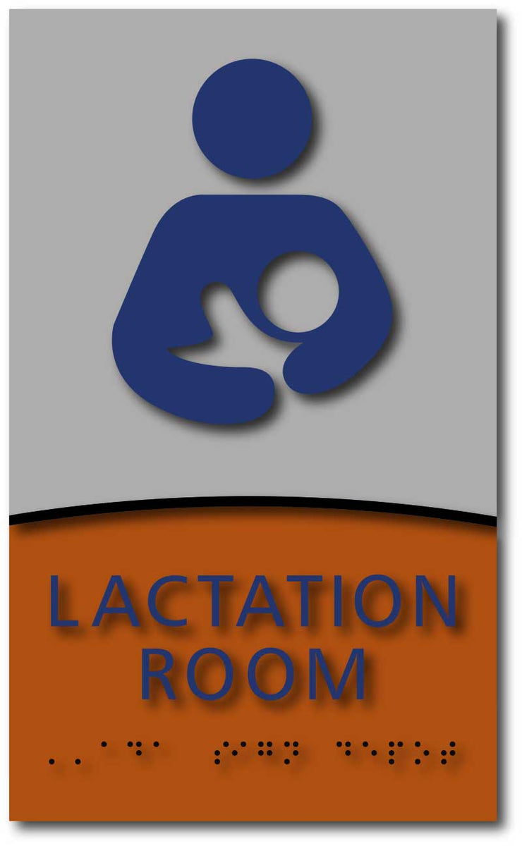 Modern Design ADA Compliant Lactation Room Signs in Brushed Aluminum ...