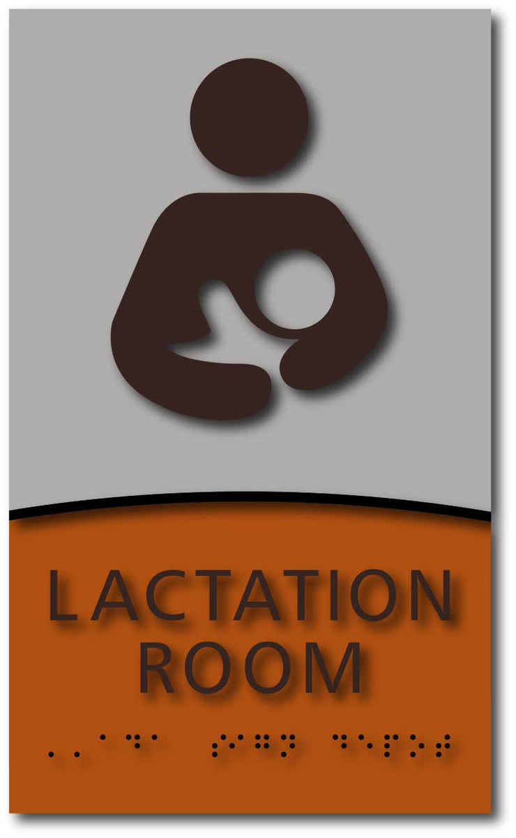 Modern Design ADA Compliant Lactation Room Signs in Brushed Aluminum ...