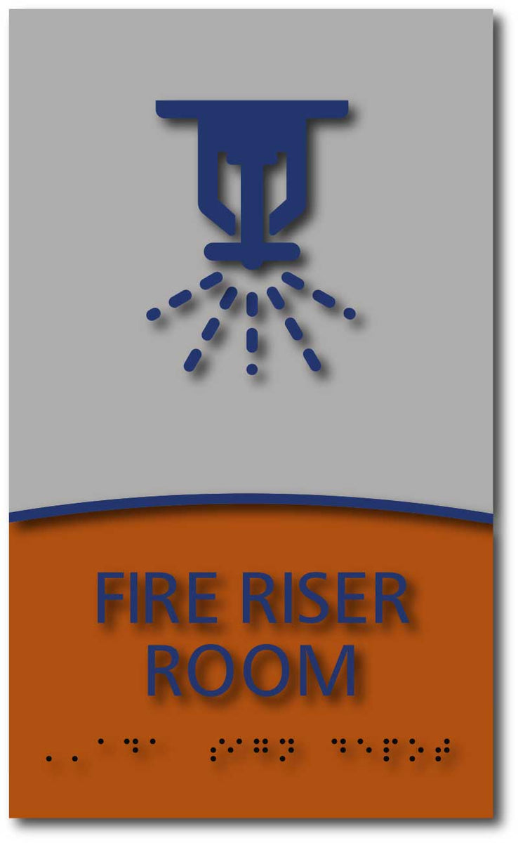 Modern Design ADA Compliant Fire Riser Room Name Signs with Braille ...