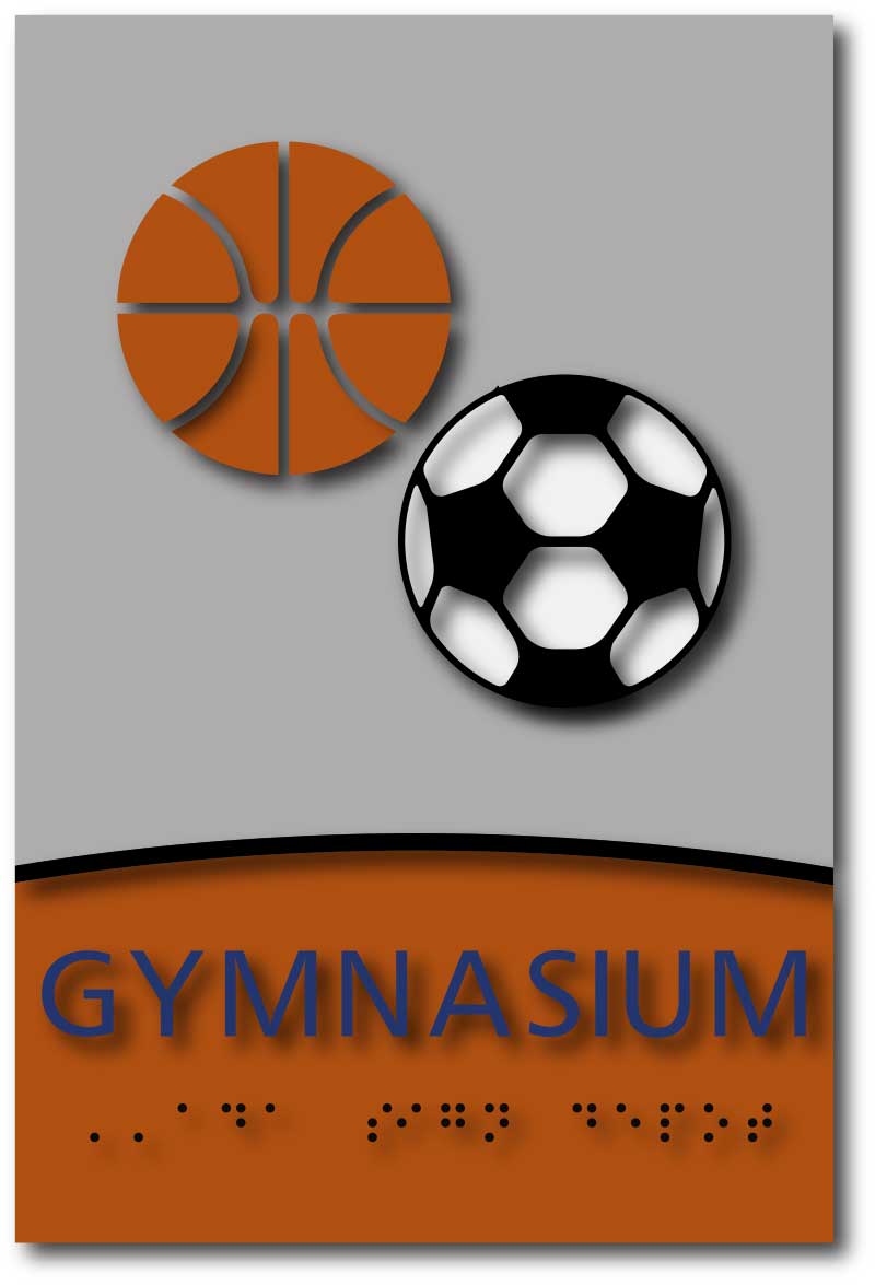 Modern Design ADA Compliant Gymnasium Signs in Brushed Aluminum & Wood ...