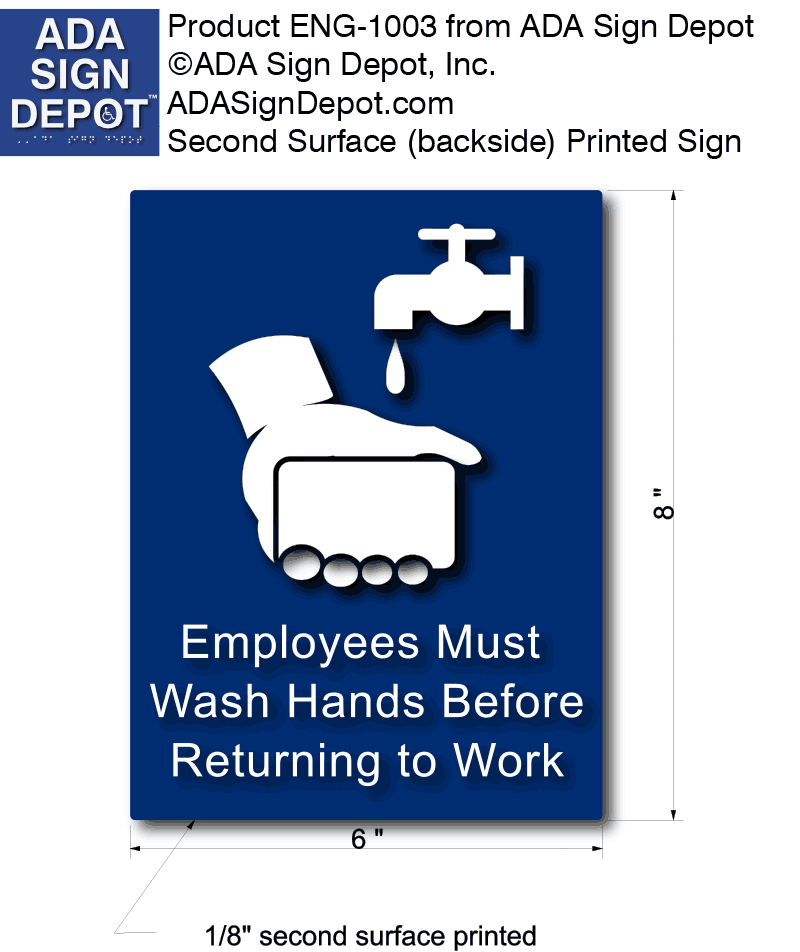 Employees Wash Hands Sign