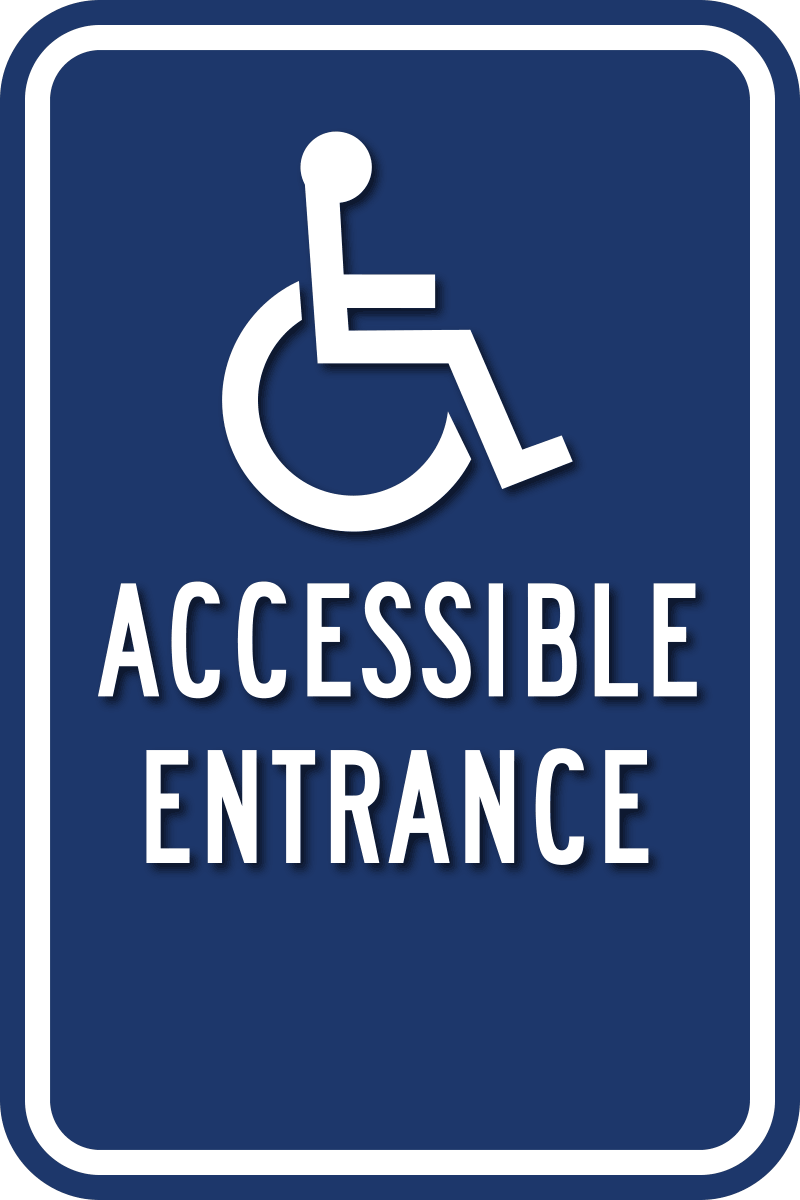 ADA Wheelchair Accessible Entrance Sign with Direction Arrow – ADA Sign ...