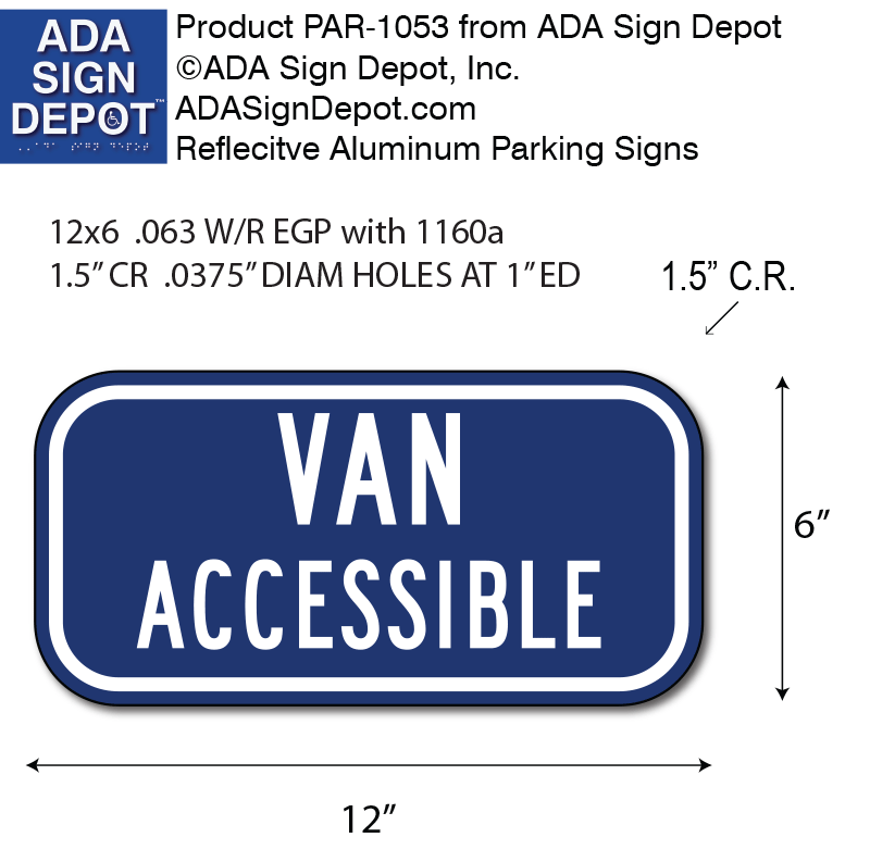 R7-8B California Compliant Van Accessible Handicapped Parking Signs ...