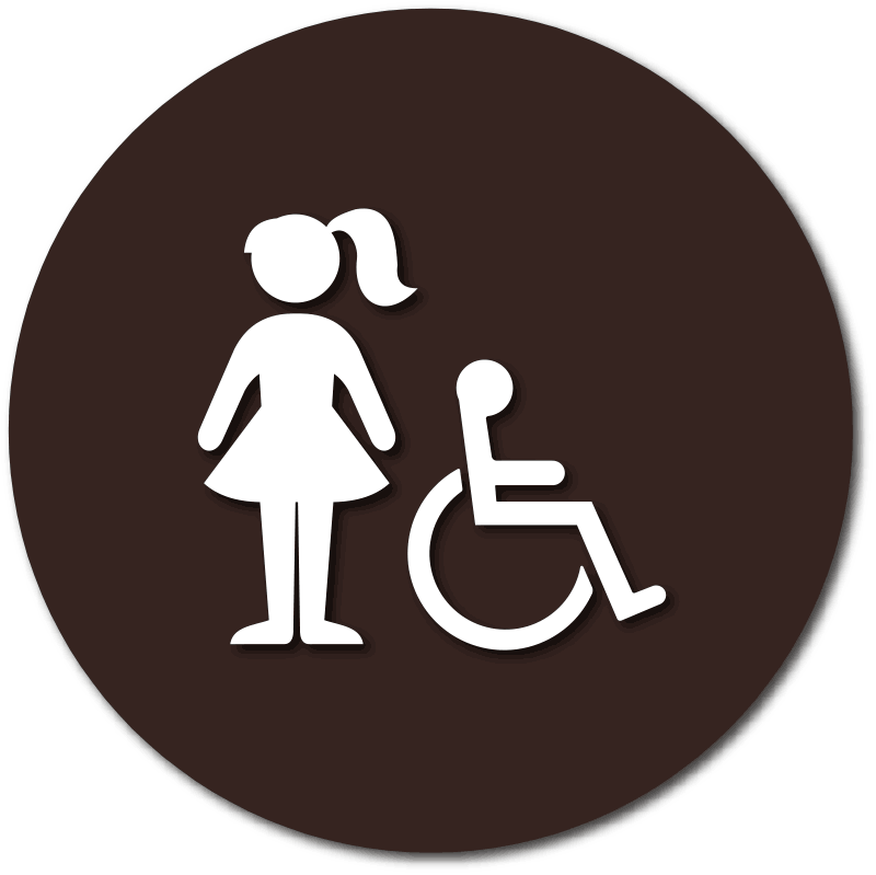 Girl's Wheelchair Accessible Bathroom Door Signs – ADA Sign Depot