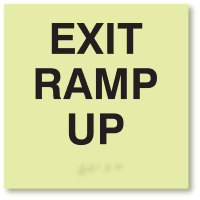 LaserGlow Exit Ramp Up Sign Braille and Tactile Text – ADA Sign Depot