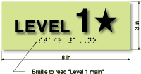 LaserGlow Floor Level Sign - 8" x 3" - Tactile Braille Sign – ADA Sign ...