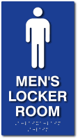 Mens Locker Room Sign with Male Symbol, Tactile Words and Braille – ADA ...