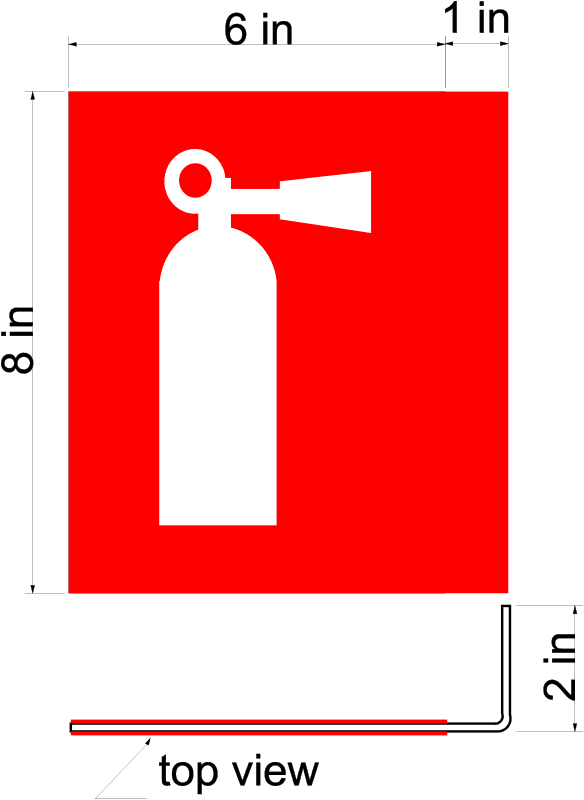 Fire Extinguisher Location Sign - Two-Sided for Right-Angle Mounting ...