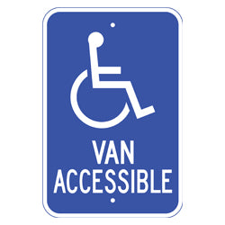Wheelchair Symbol Van Accessible Handicap Parking Signs - 12" x 18 ...